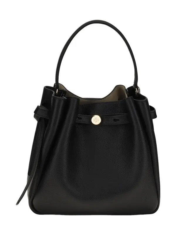 Tory Burch Romy Hammered Leather Bucket Bag - Black