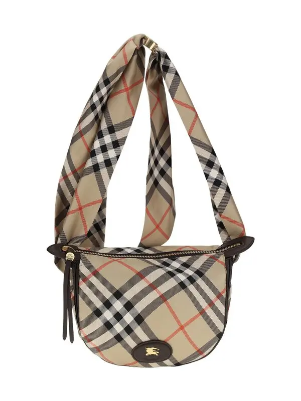 Burberry Ribbon Silk Twill Shoulder Bag - Beige
