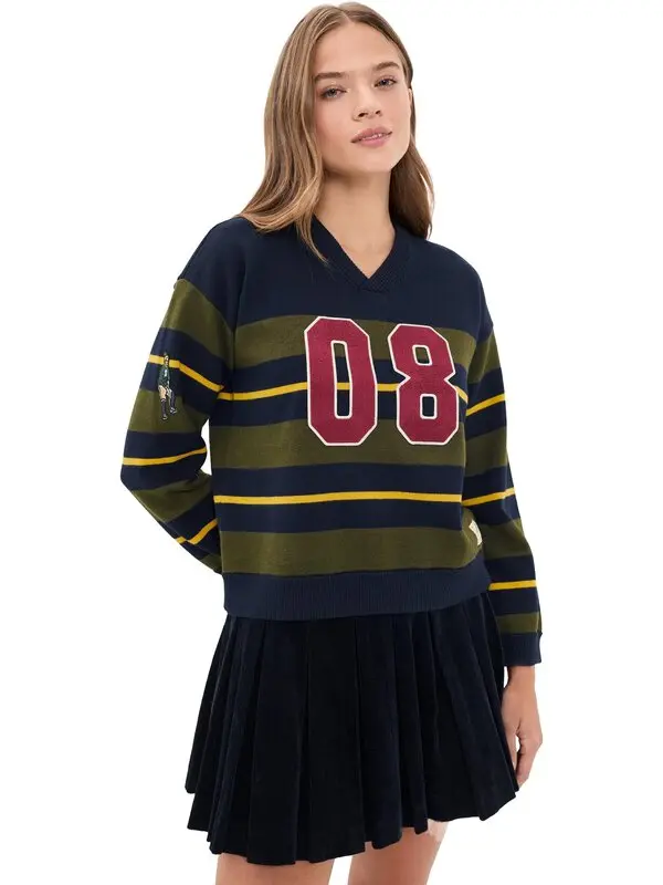 Sea Mina Novelty V-neck Sweater - Green
