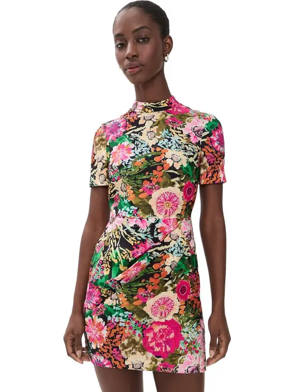 Saloni Draped Mini Dress - Aster Fuchsia