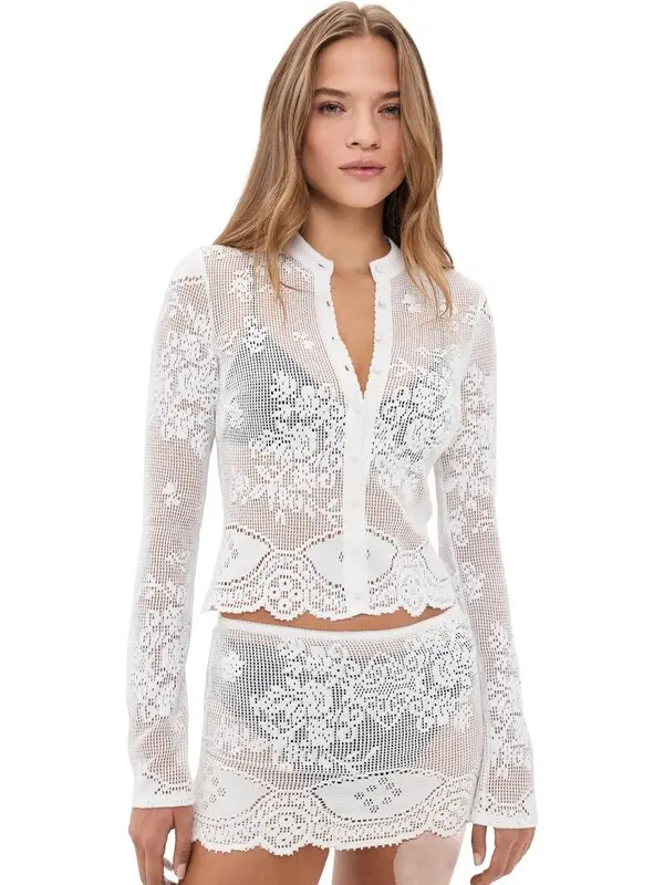With Jéan Belinda Cardigan - White