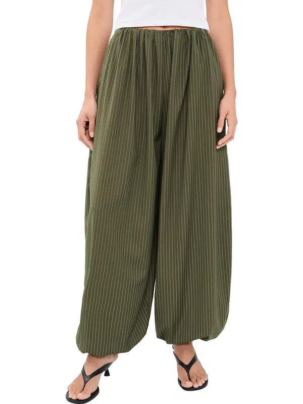 MUSE ASSEMBLY Eva Pinstripe Trousers - Green