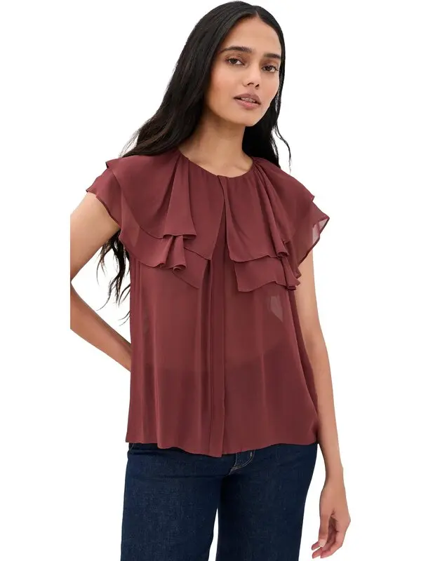 Paige Lucia Blouse - Garnet
