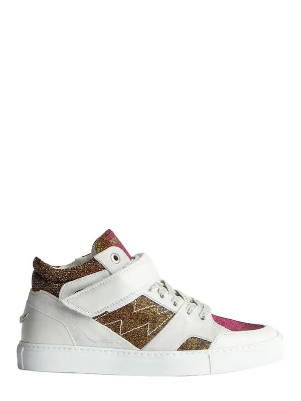 Zadig&Voltaire Zv1747 Mid Flash Sparkle Sneakers - Gold