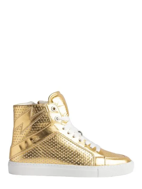 Zadig&Voltaire High Flash Metallic High Top Sneakers - Gold