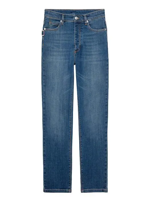 Zadig&Voltaire Faded Denim Straight-cut Jeans - Medium Blue