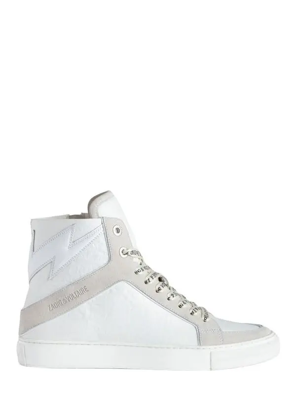 Zadig&Voltaire Zv1747 High Flash High-top Crinkled Sneakers - White
