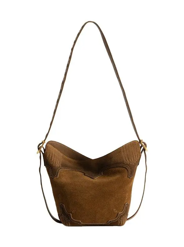 Zadig&Voltaire Western Suede Leather Baby Jane Bag - Cognac