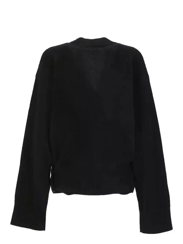 ARMARIUM Wrap-style Rib-trimmed Sweater - Black