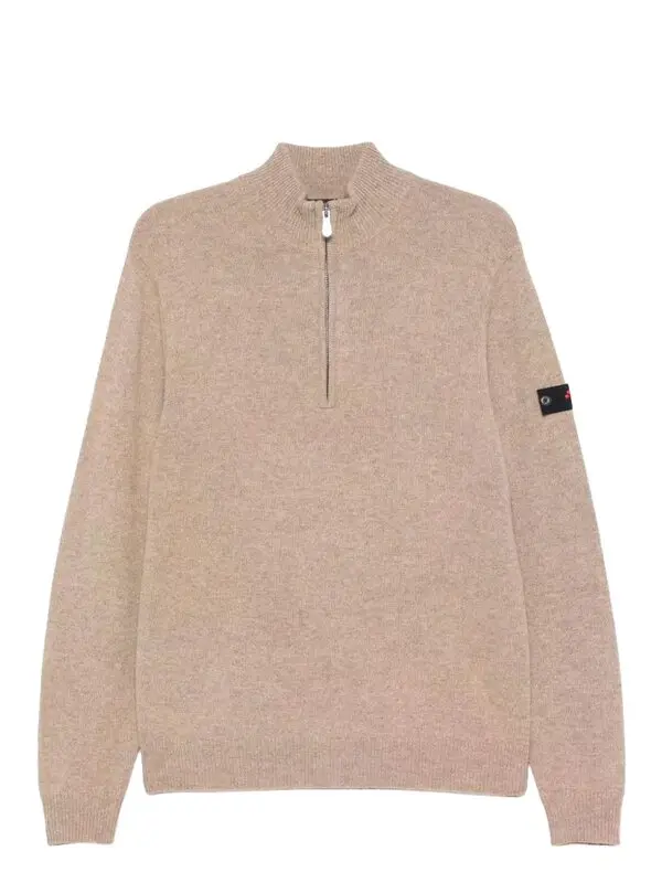 Peuterey Trebe Half-zip Logo-patch Sweater - Neutrals