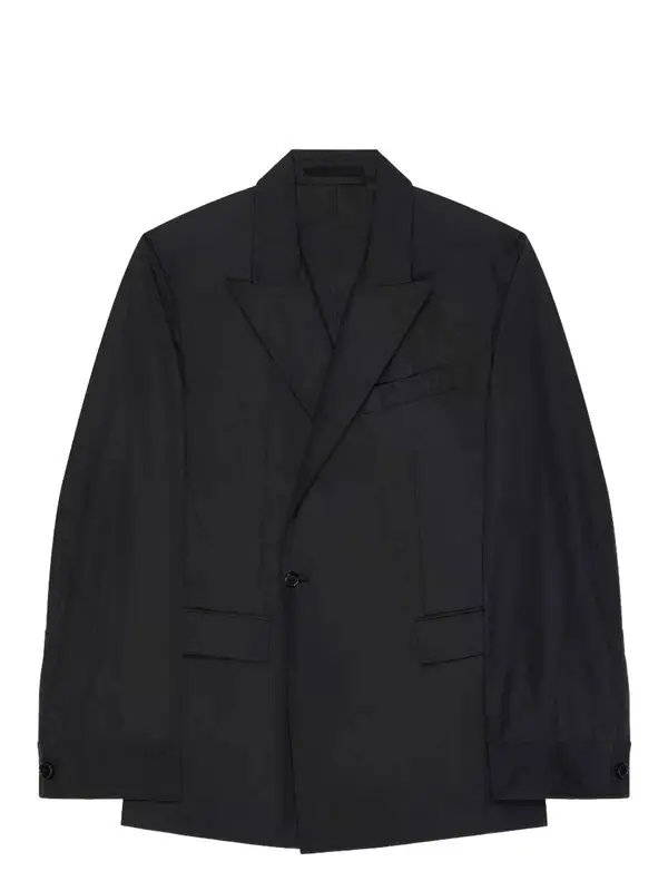 Givenchy Couture Seam Double-breasted Regular Jacket In Poplin - Black