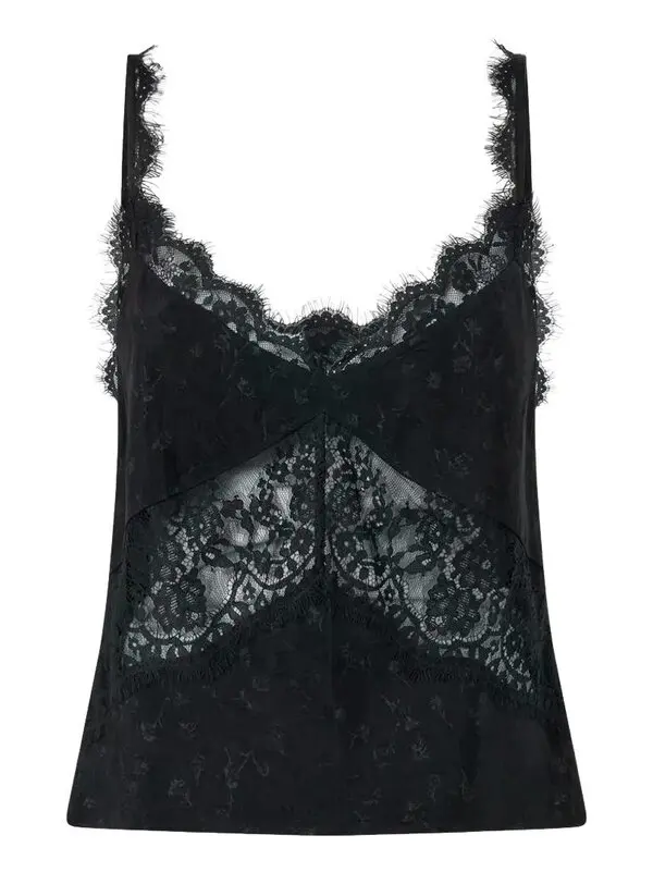 Pinko Lace Lingerie Top - Black