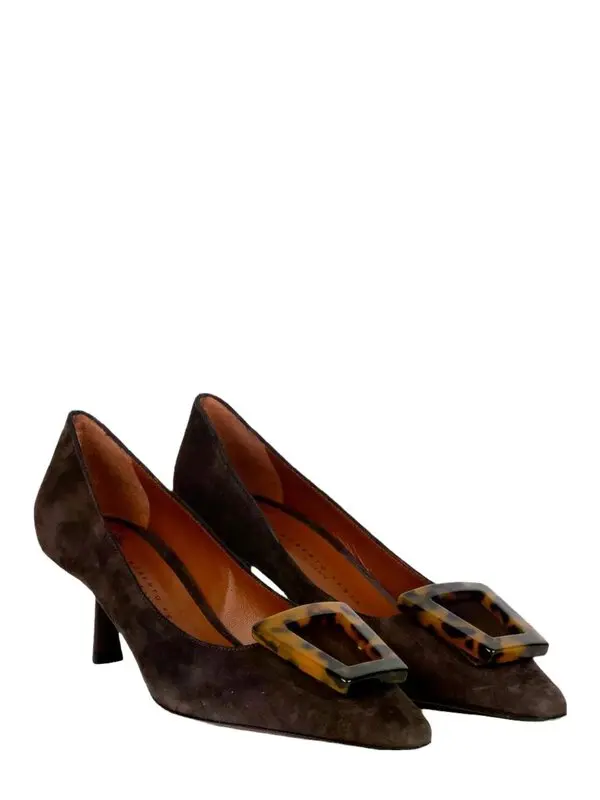 Roberto Festa Buckle-detail Pointed-toe Pumps - Brown