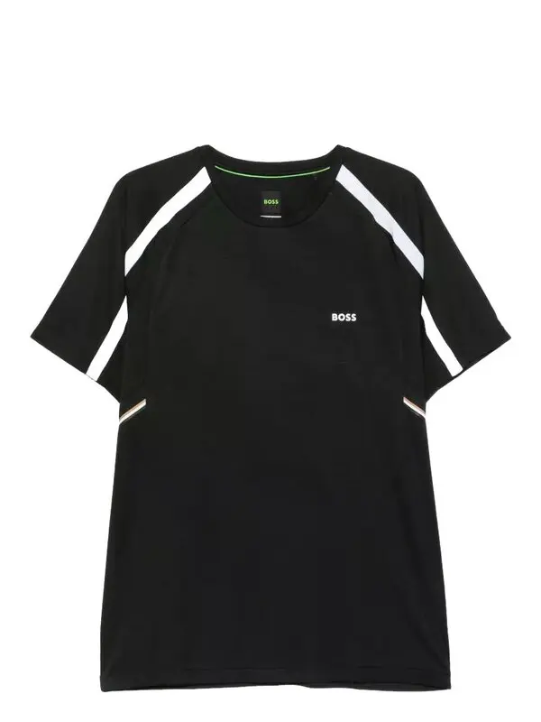 BOSS Logo-print Panelled T-shirt - Black