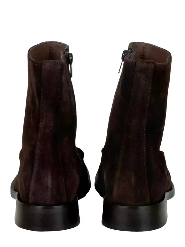 Status Ruched Suede Ankle Boots - Brown