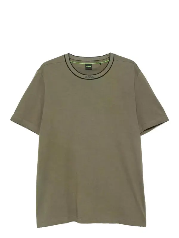 BOSS Logo-print Crew-neck T-shirt - Green