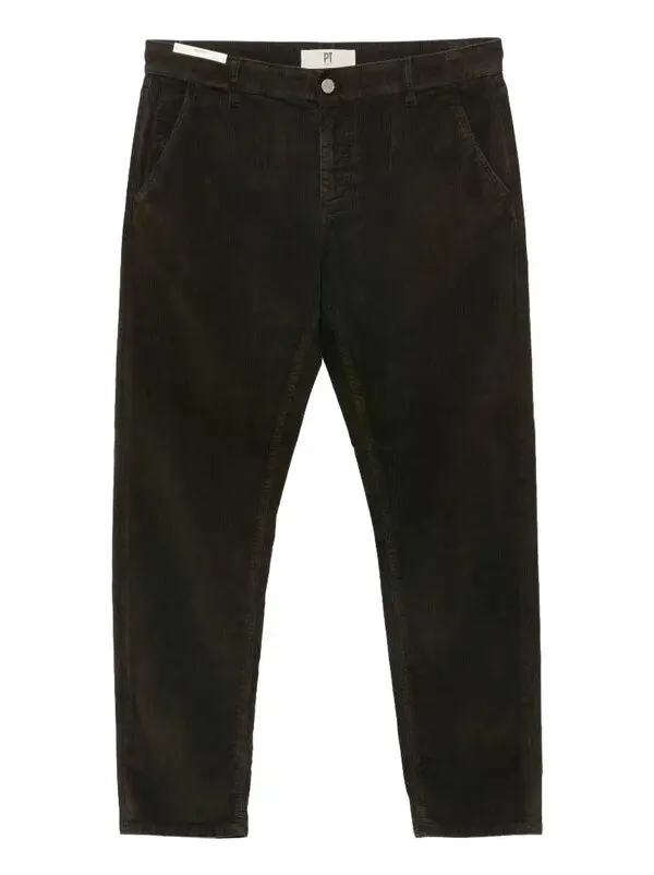 PT TORINO Corduroy Tapered Trousers - Brown