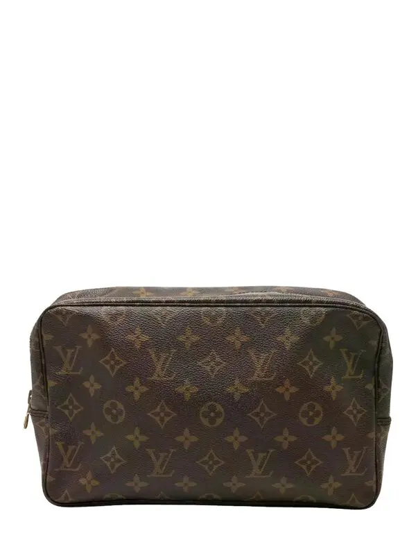 LOUIS VUITTON Monogram Trousse Toilette 28 Clutch Bag - Brown