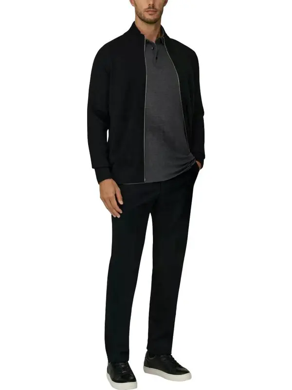Boggi Milano Stretch Cotton Tencel Trousers - Black