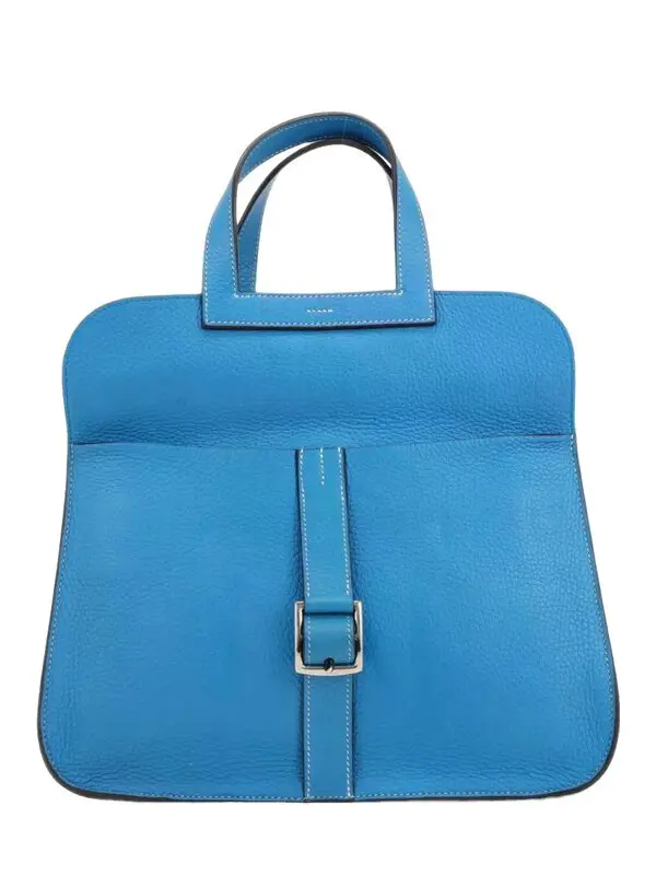 Hermès 2018 Halzan Buckled Two-way Handbag - Blue