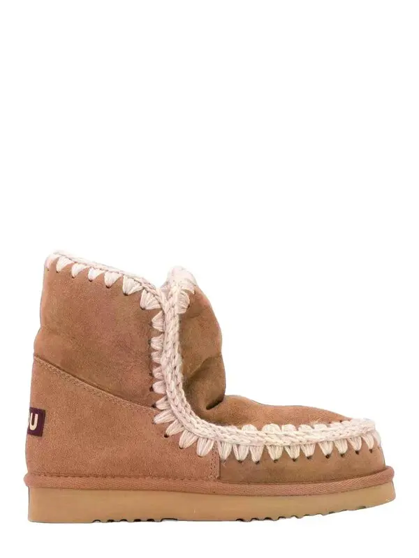 Mou Contrast-stitch Ankle Boots - Brown