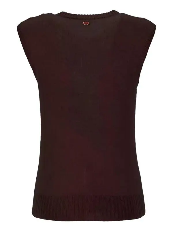 Agnona Ribbed-trim Knitted Top - Brown