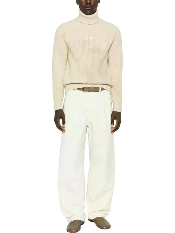 FORTELA Pleated Straight-leg Trousers - Neutrals