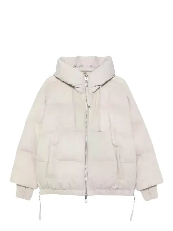 DUNO Quilted Hooded Puffer Jacket - Neutrals