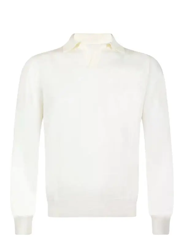 GRAN SASSO Fine-knit Polo-collar Sweater - White
