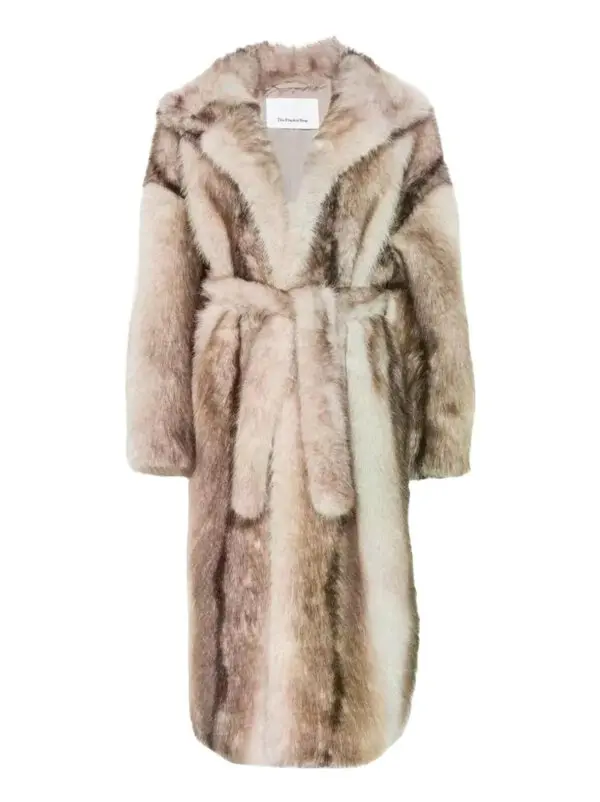 THE FRANKIE SHOP Faux-fur Belted Coat - Neutrals