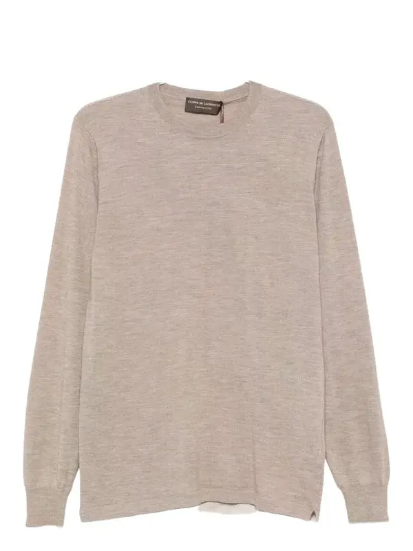 FILIPPO DE LAURENTIIS Crew-neck Long-sleeve T-shirt - Neutrals