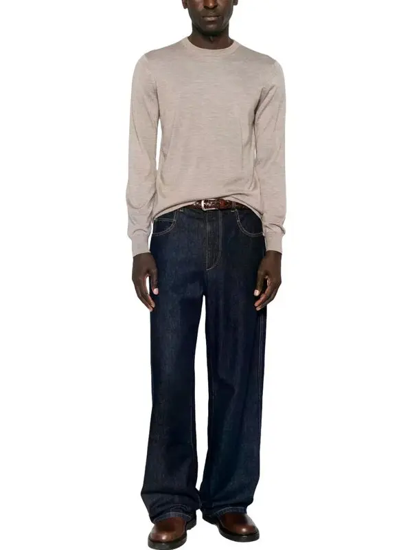 FILIPPO DE LAURENTIIS Crew-neck Long-sleeve T-shirt - Neutrals