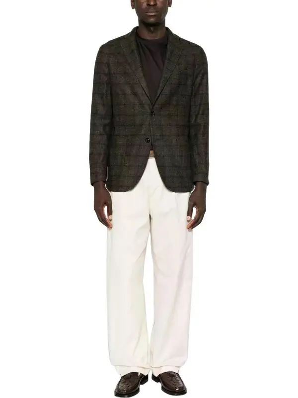 Boglioli Check-pattern Wool Jacket - Brown