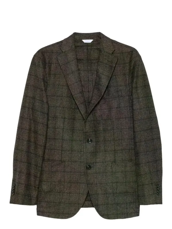 Boglioli Check-pattern Wool Jacket - Brown