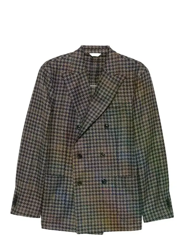 Boglioli Houndstooth Double-breasted Jacket - Brown