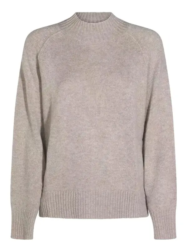 ALLUDE Ribbed-knit Raglan-sleeve Sweater - Neutrals