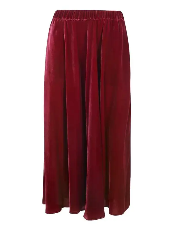 Aspesi Velvet-effect Pleated Maxi Skirt - Red