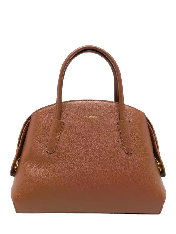 COCCINELLE Tylde Grained Leather Tote Bag - Brown