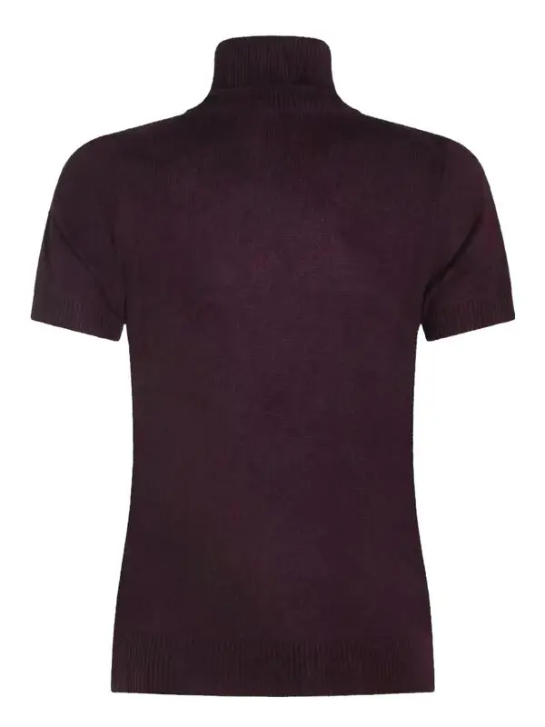 ALLUDE Short-sleeve Roll-neck Sweater - Purple