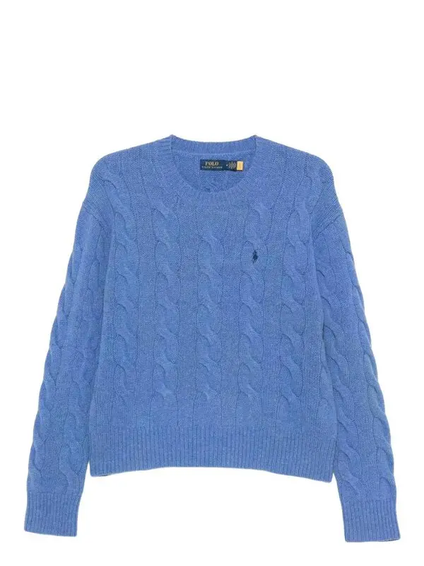 Polo Ralph Lauren Cable-knit Logo-embroidered Sweater - Blue