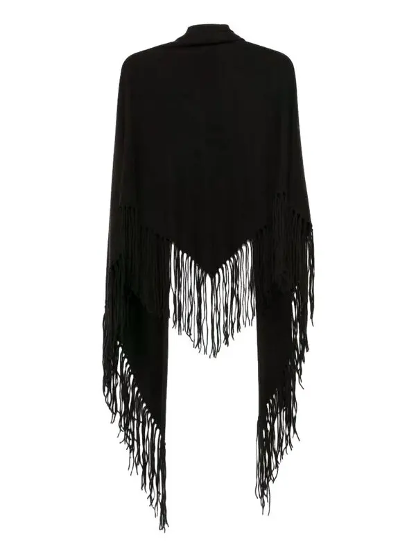 VANISE Fringe-trim Cashmere Cape - Brown