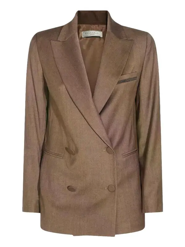 Antonelli Firenze Double-breasted Peak-lapels Blazer - Brown