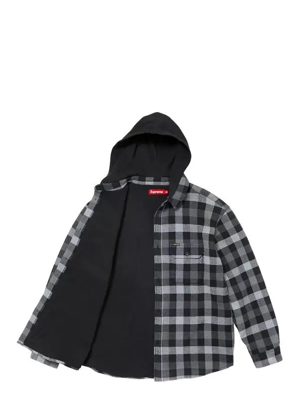 Supreme Plaid Waffle Hooded Jacket - Grey
