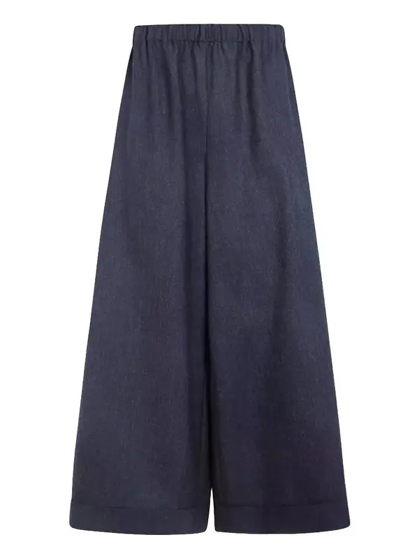 DANIELA GREGIS Elasticated-waistband Wide-leg Trousers - Grey