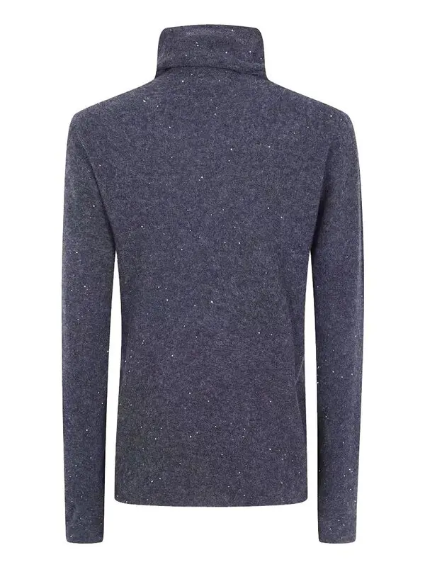 Antonelli Firenze Sequin-embellished Roll-neck Sweater - Grey