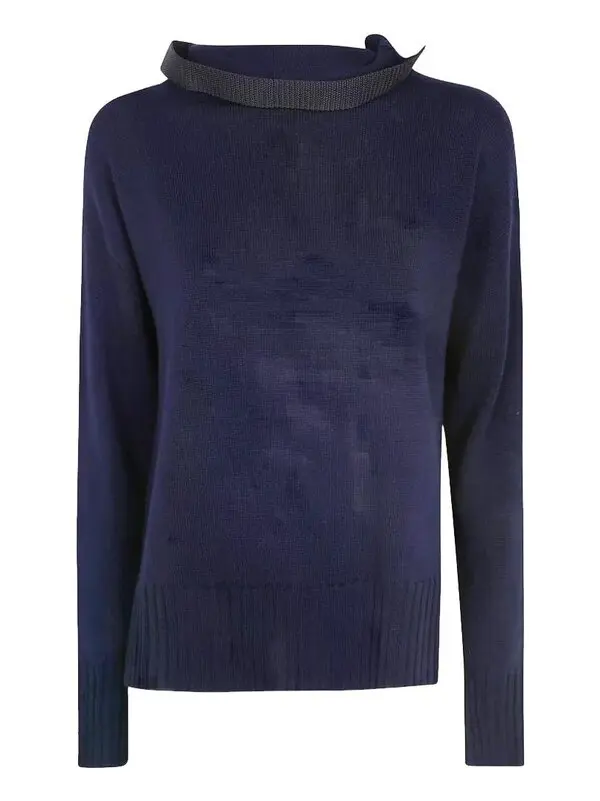 PIERANTONIOGASPARI Buckle-detail Knitted Sweater - Blue