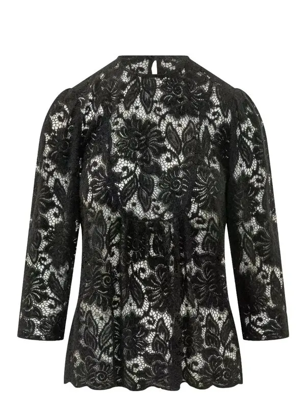 LE SULLY STUDIO Floral-lace Blouse - Black