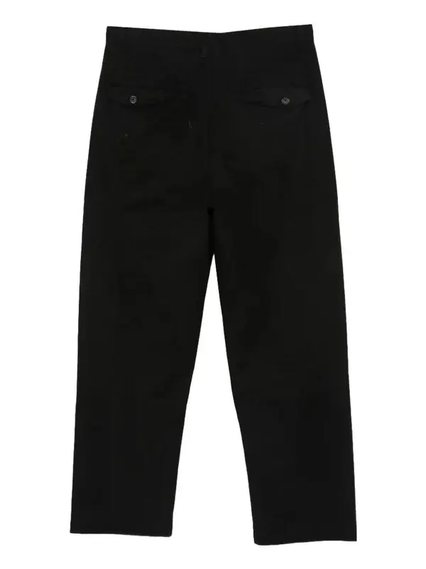 ANERKJENDT Pleated Straight-leg Trousers - Black