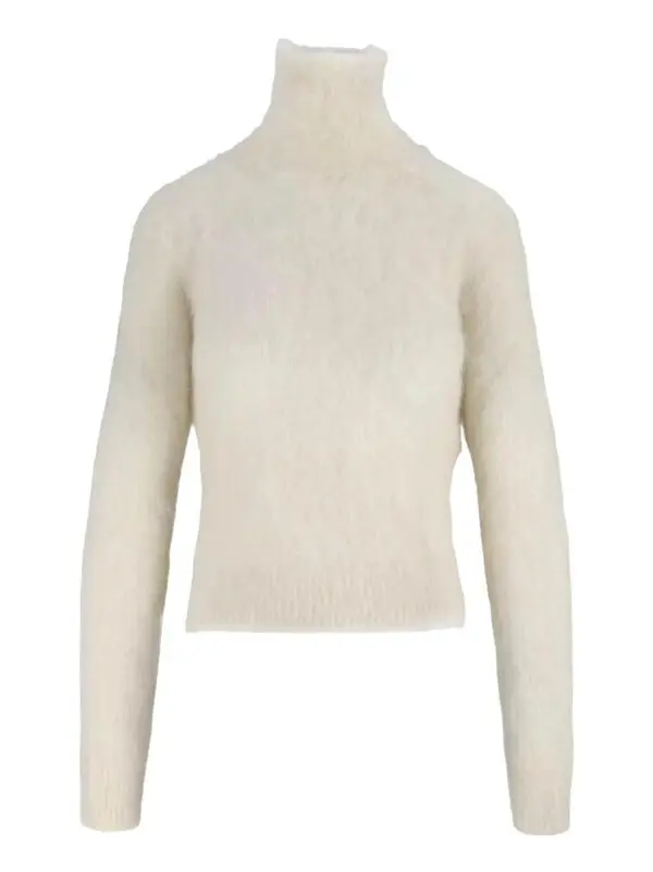 DONDUP Roll-neck Fuzzy-knit Sweater - Neutrals