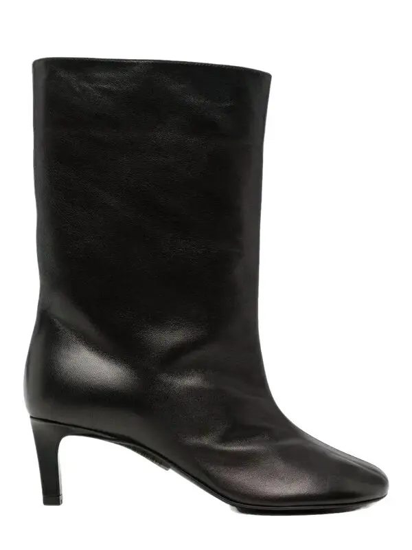 Plan C Pointed-toe Leather Boots - Black